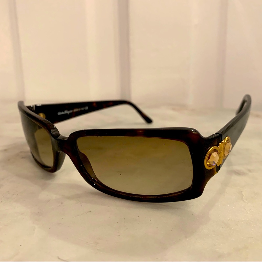 Salvatore Ferragamo Vintage Sunglasses With Case Gem